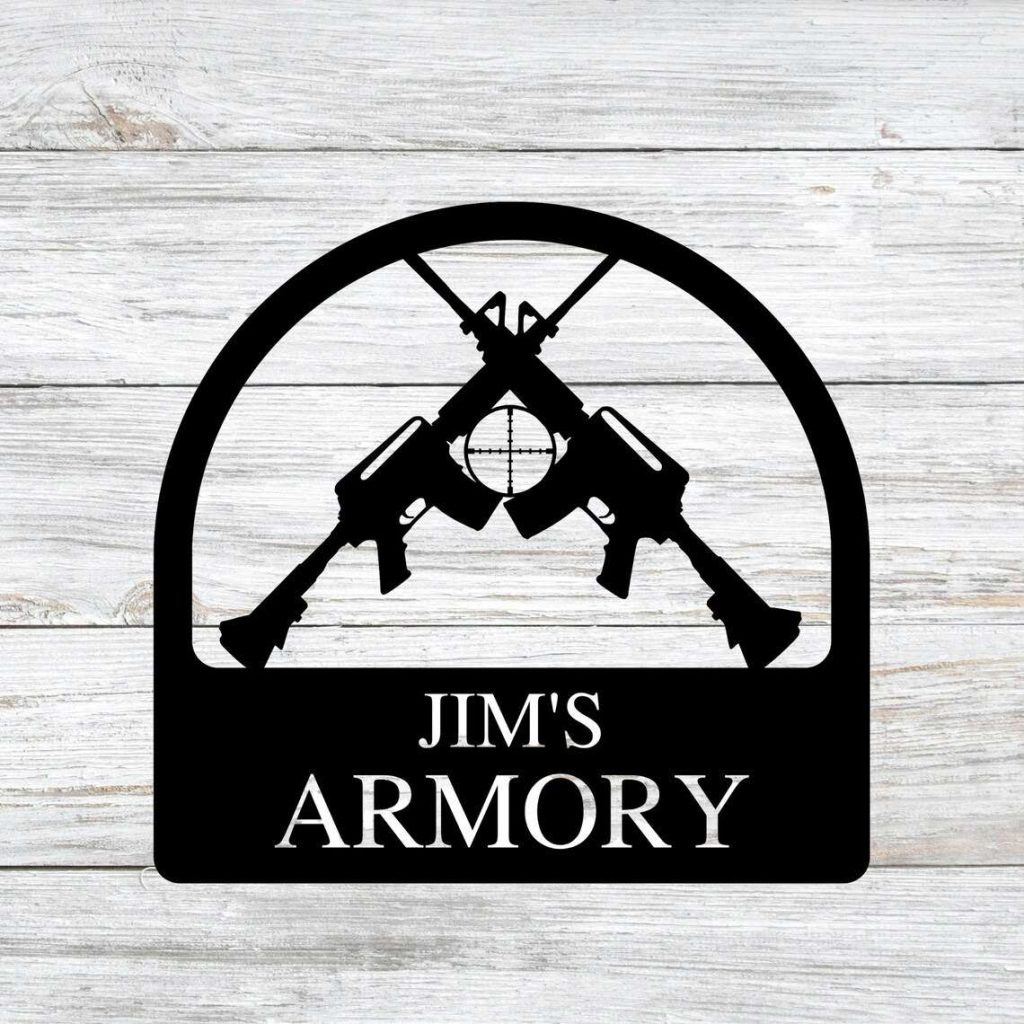 AR15 Metal Wall Art Armory Gun Veteran Man Cave Sign Veteran Gift ...