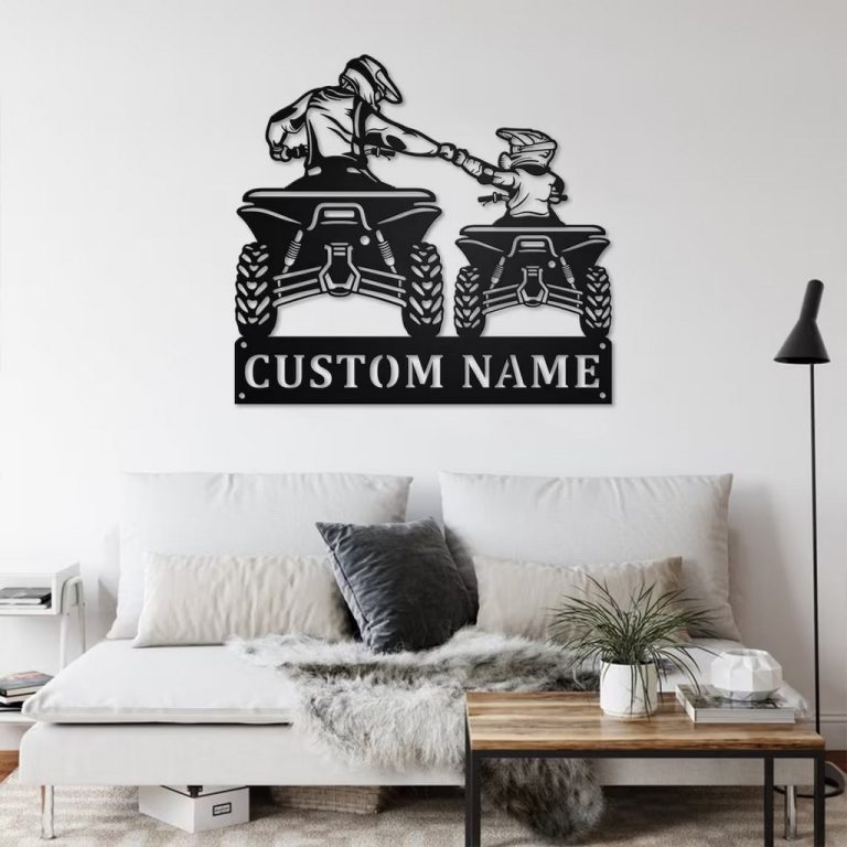 ATV Father And Son Metal Art Personalized Metal Name Sign Squad Biker ...