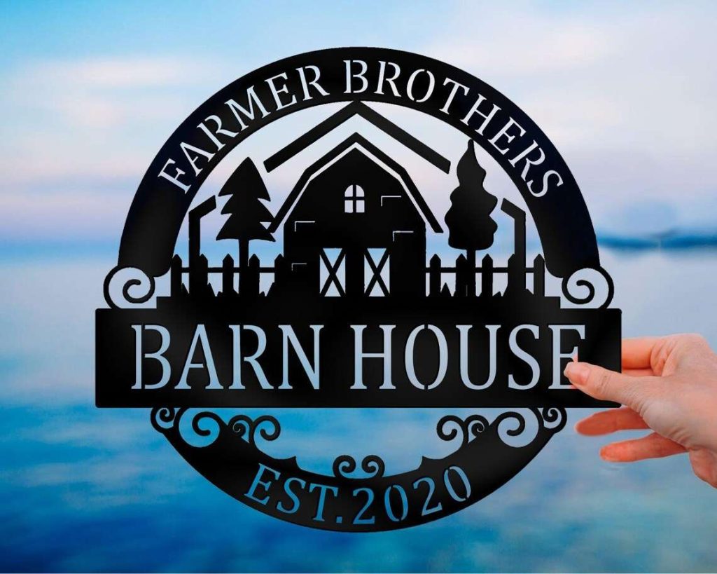 Barn House Personalized Metal Signs Rustic Entrance Farmhouse Decor ...