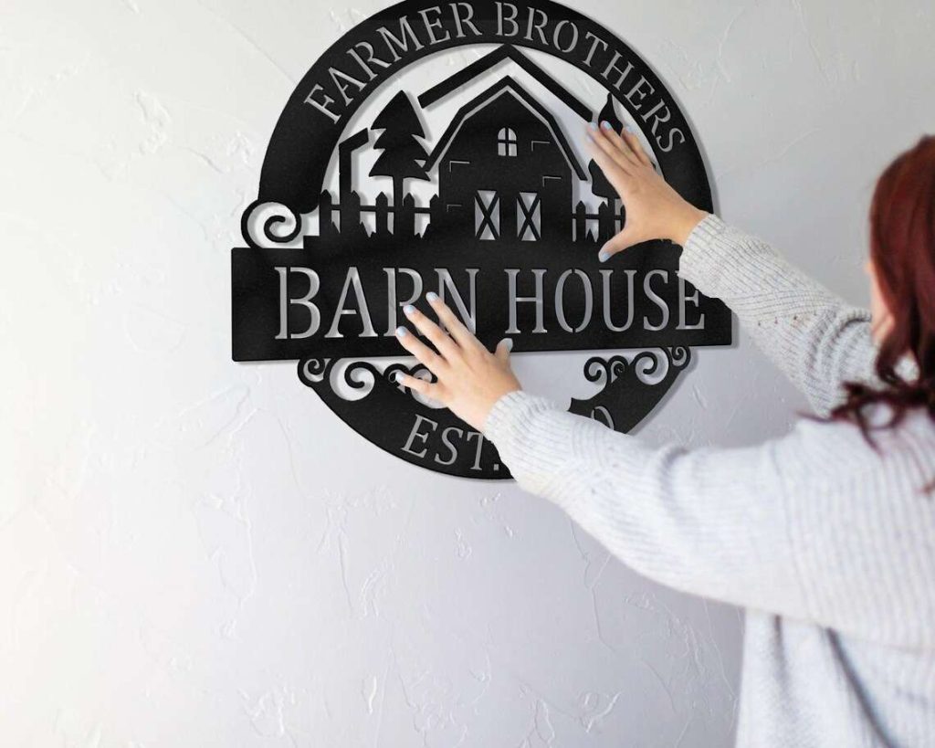 Barn House Personalized Metal Signs Rustic Entrance Farmhouse Decor ...