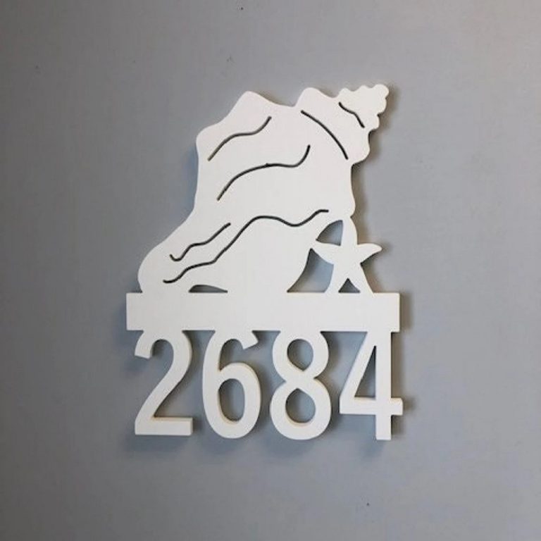Conch Shell Metal Art Custom House Number Sign Address Signs Beach ...