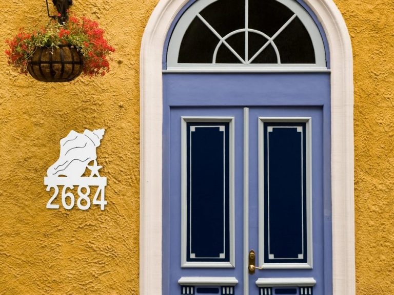 Conch Shell Metal Art Custom House Number Sign Address Signs Beach ...