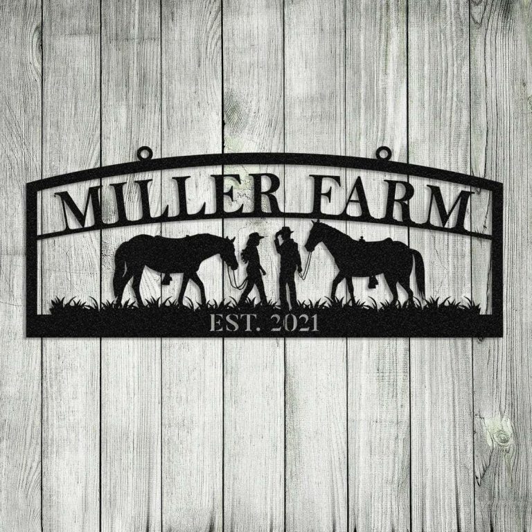 Cowboy Cowgirl Farm Sign Horse Ranch, Custom Outdoor Farmhouse, Metal ...