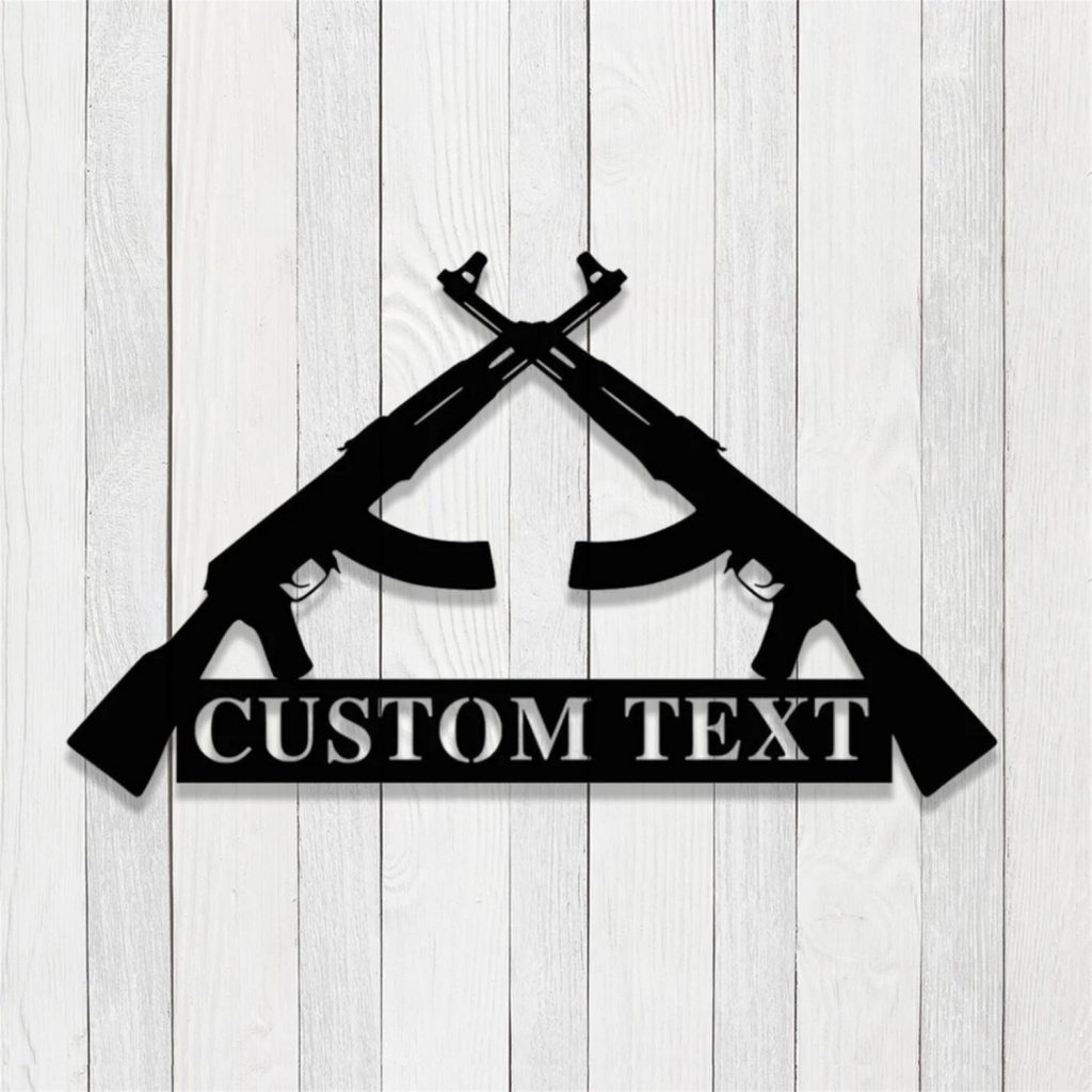 Custom AK-47 Rifle Metal Sign Gamer Room Decor Personalized Gamer Name ...