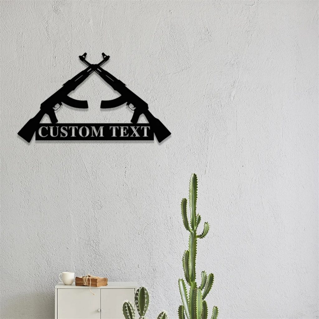 Custom AK-47 Rifle Metal Sign Gamer Room Decor Personalized Gamer Name ...
