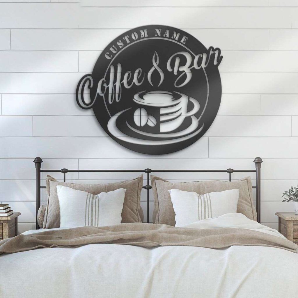 Custom Coffee Bar Metal Wall Art Personalized Metal Sign Home Decor ...