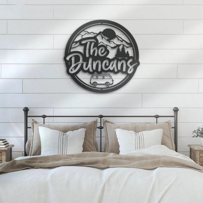 Custom Family Camping Car Metal Wall Art Personalized Metal Name Signs ...