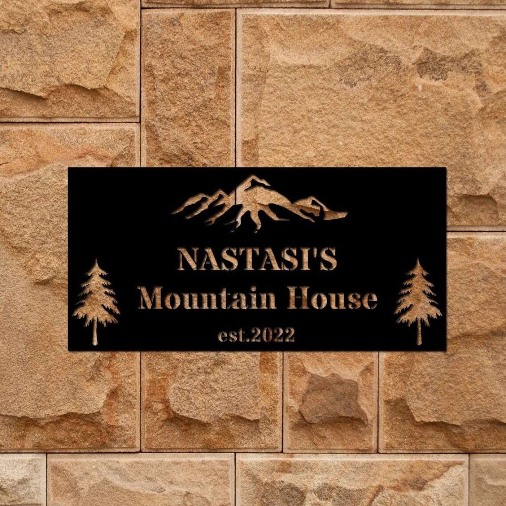 Custom Metal Cabin Sign Family Established Date Wall Art Outdoor Decor ...