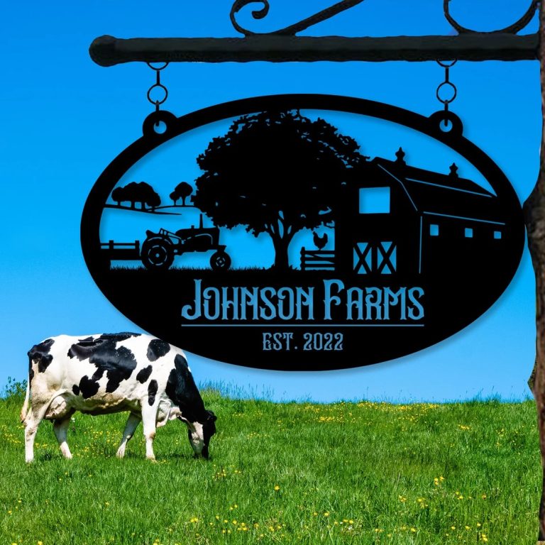 Custom Metal Farm Sign, Farmhouse Decor, Personalized Metal Signs Farm ...
