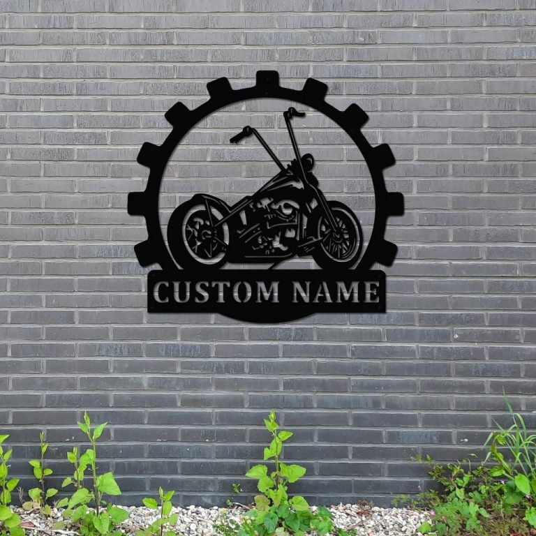 Custom Motorcycle Garage Metal Art Personalized Metal Name Signs Herley ...