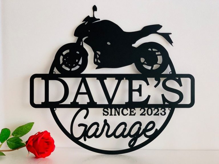 Custom Motorcycle Metal Art Personalized Metal Name Sign Garage Decor ...