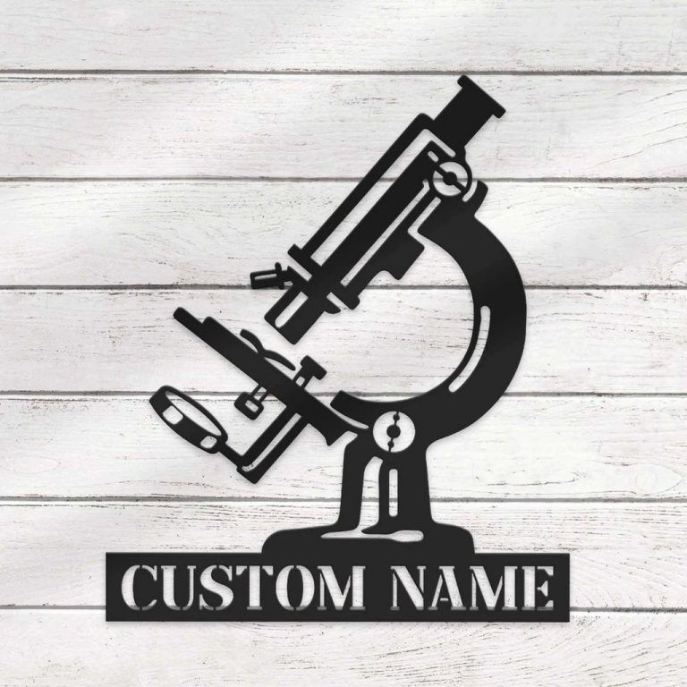Custom Scientist Microscope Metal Art Personalized Metal Name Sign ...