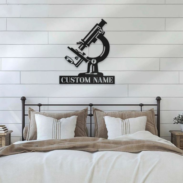 Custom Scientist Microscope Metal Art Personalized Metal Name Sign ...