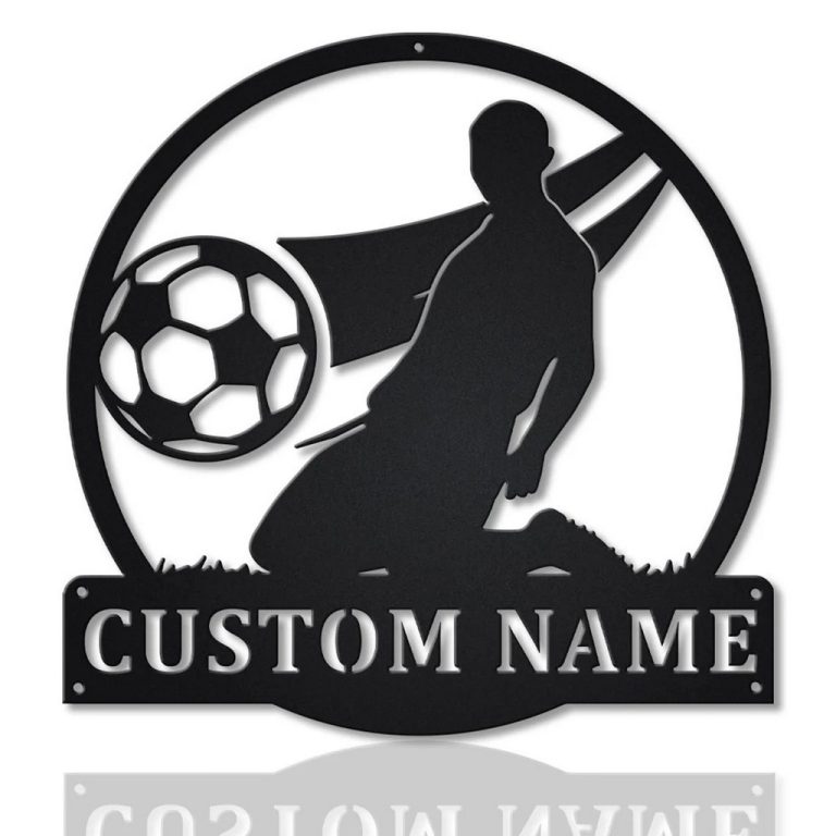 Custom Soccer Player Metal Art Personalized Metal Name Signs Football ...