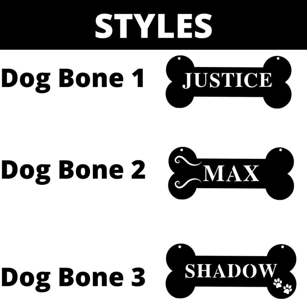 Dog Bone Sign with Name Dog House Sign Dog Metal Sign Dog Bone Name ...