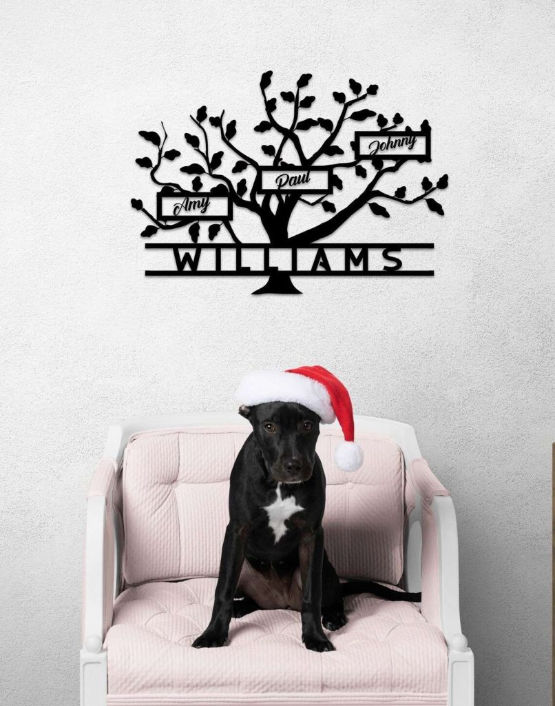 Family Tree Name Sign Metal Wall Art Personalized Metal Signs ...