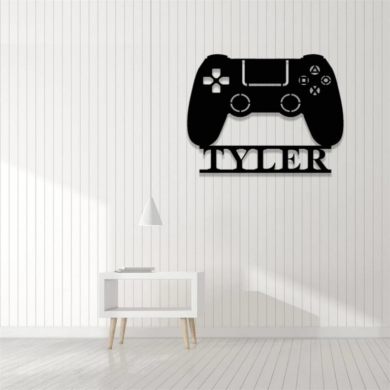Video Game Control Metal Wall Art Custom Gamer Name Sign Gaming Room ...
