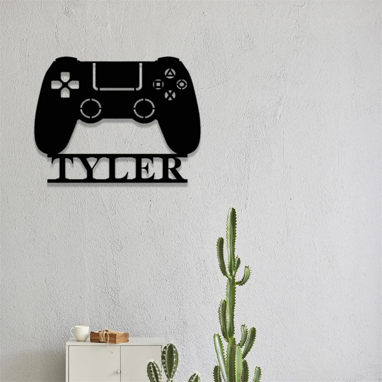 Video Game Control Metal Wall Art Custom Gamer Name Sign Gaming Room ...