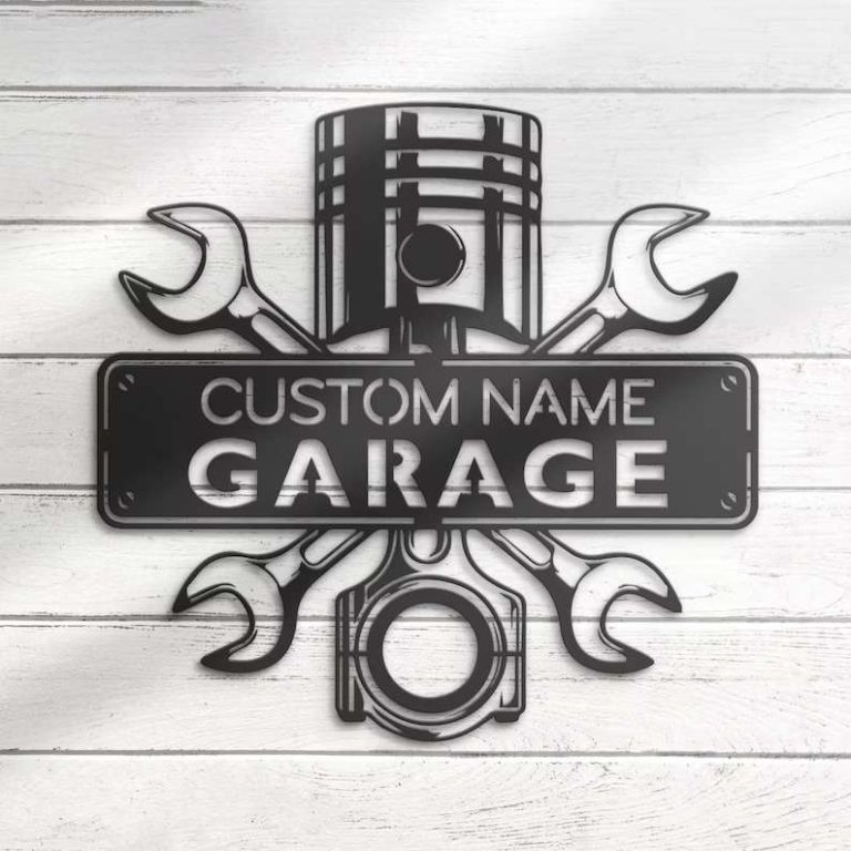 Garage Metal Wall Art Custom Laser Cut Metal Signs Workshop Name Sign Home Decor Car Mechanic ...