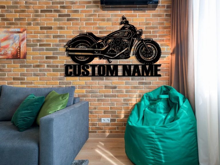 Harley Davidson Motorcycle Metal Wall Art Personalized Metal Name Sign