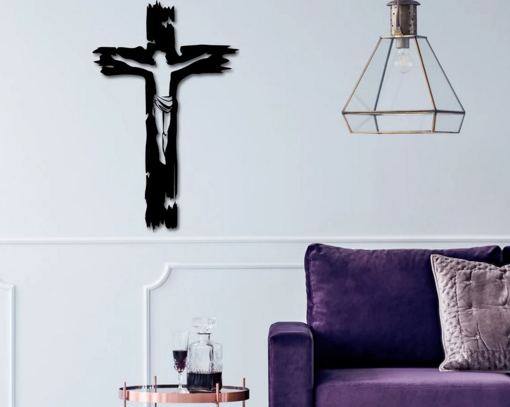 Jesus Face Cross Wall Art Religious Art Lazer Cut Metal Signs Home ...