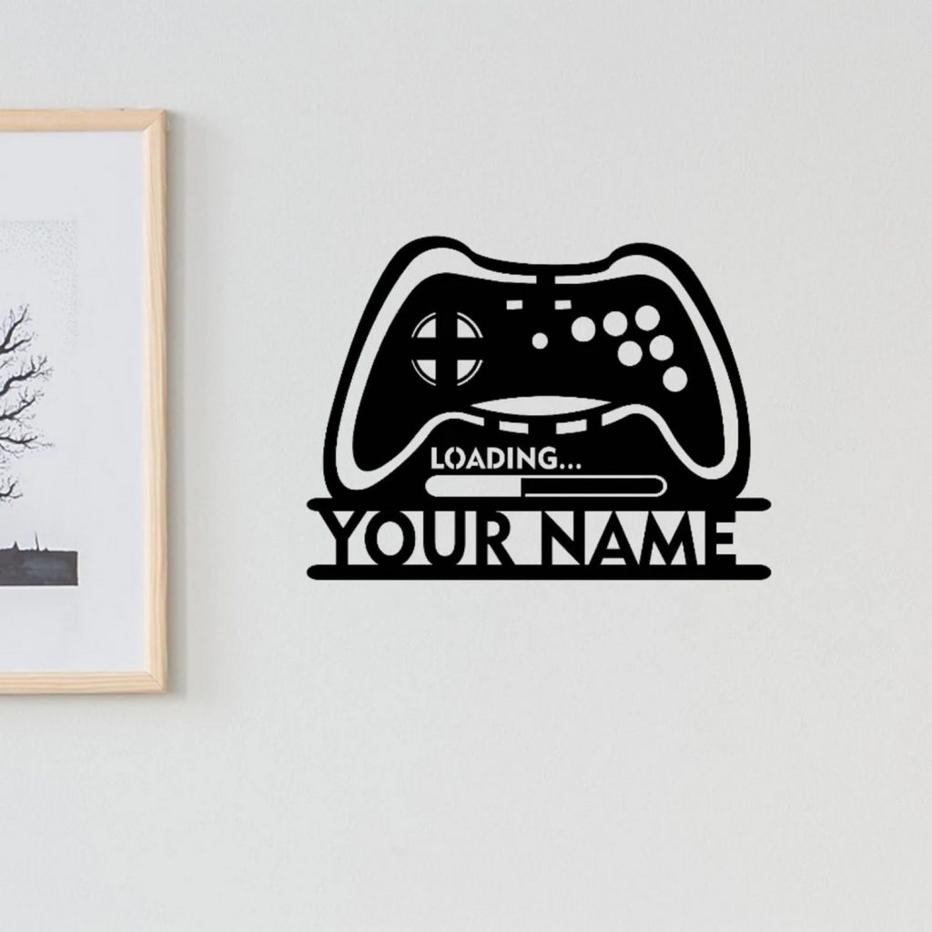 Video Game Control Metal Wall Art Custom Gamer Name Sign Gaming Room ...