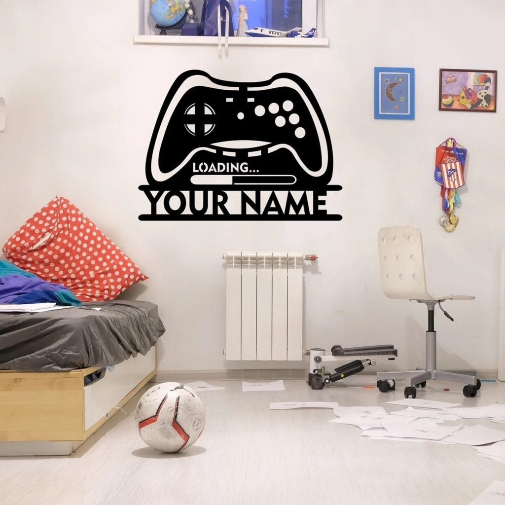 Loading Game Control Metal Art Personalized Gamer Name Sign Gaming Room ...