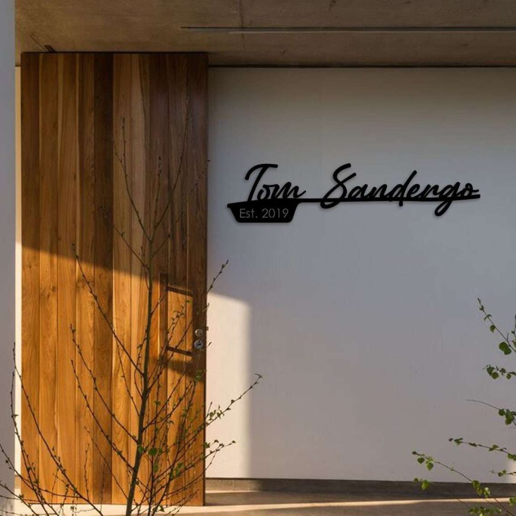 Monogram Family Welcome Sign Personalized Metal Signs Metal Last Name ...