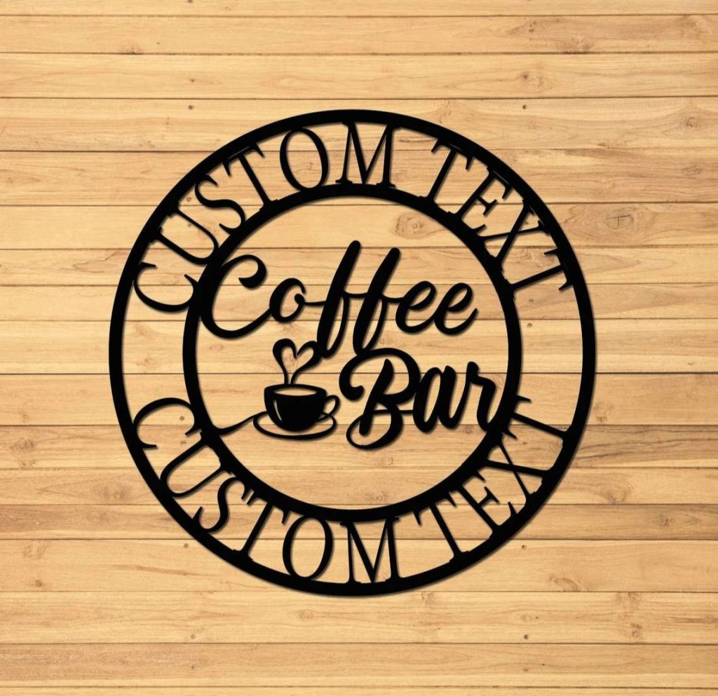 Personalised Coffee Bar Sign Metal Coffee Bar Wall Hanging Home Decor ...