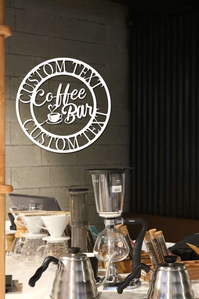 Personalised Coffee Bar Sign Metal Coffee Bar Wall Hanging Home Decor ...
