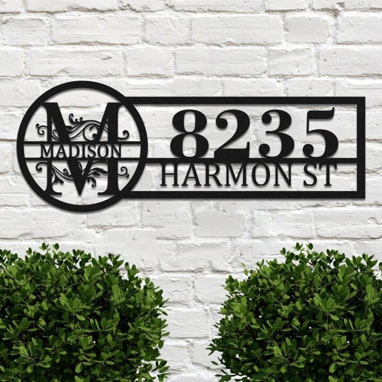 Personalized Address Sign Custom Metal Family Name Sign Front Door ...
