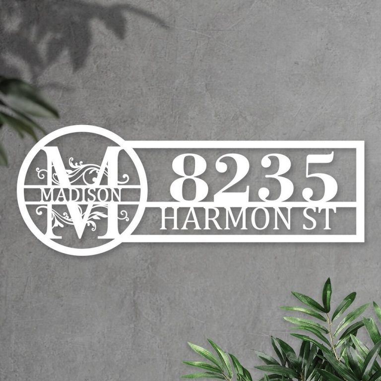 Personalized Address Sign Custom Metal Family Name Sign Front Door ...