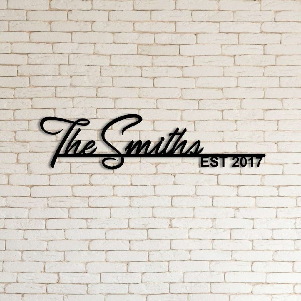 Personalized Family Established Sign Modern Metal Family Name Sign ...