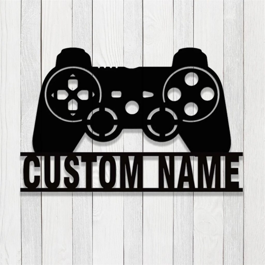 Video Game Control Metal Wall Art Custom Gamer Name Sign Gaming Room ...