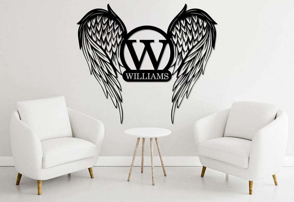Personalized Metal Angel Wings Name Sign Memorial Garden Plaques Gift ...