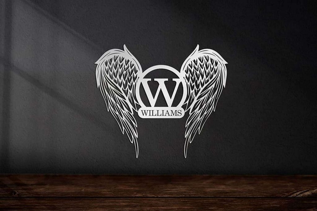 Personalized Metal Angel Wings Name Sign Memorial Garden Plaques Gift ...