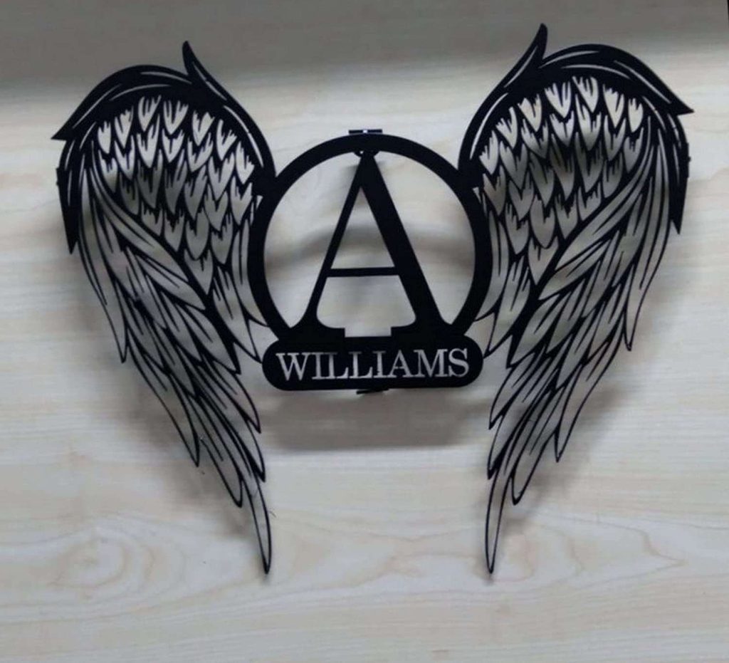 Personalized Metal Angel Wings Name Sign Memorial Garden Plaques Gift ...