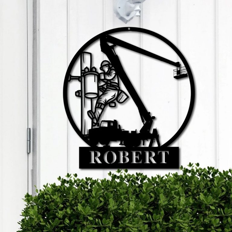 Personalized Metal Lineman Signs Custom Name Sign Wall Decor Home Gift ...