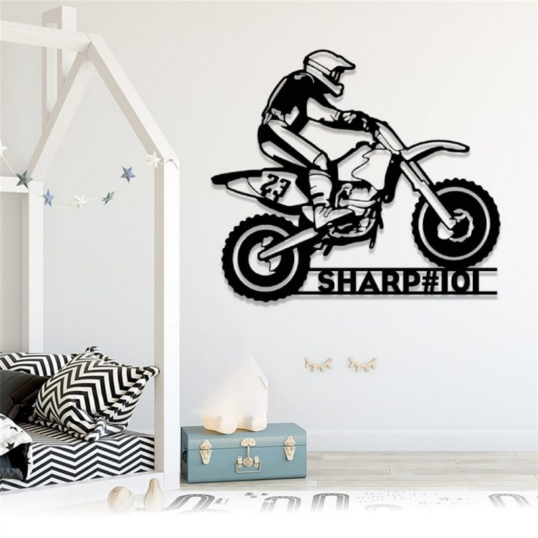 Personalized Motorcycle Metal Sign Custom Biker Name Sign Motocross ...