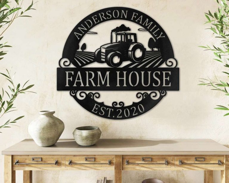 Personalized Tractor Sign, Barn Metal Wall Art, Farmhouse Decor, Metal ...