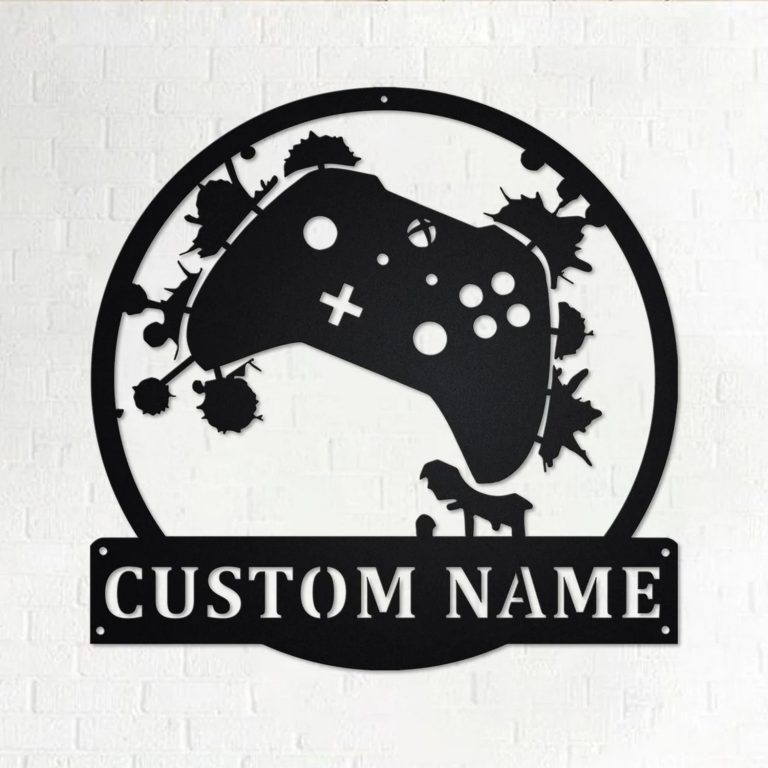 Video Game Control Metal Wall Art Custom Gamer Name Sign Gaming Room ...