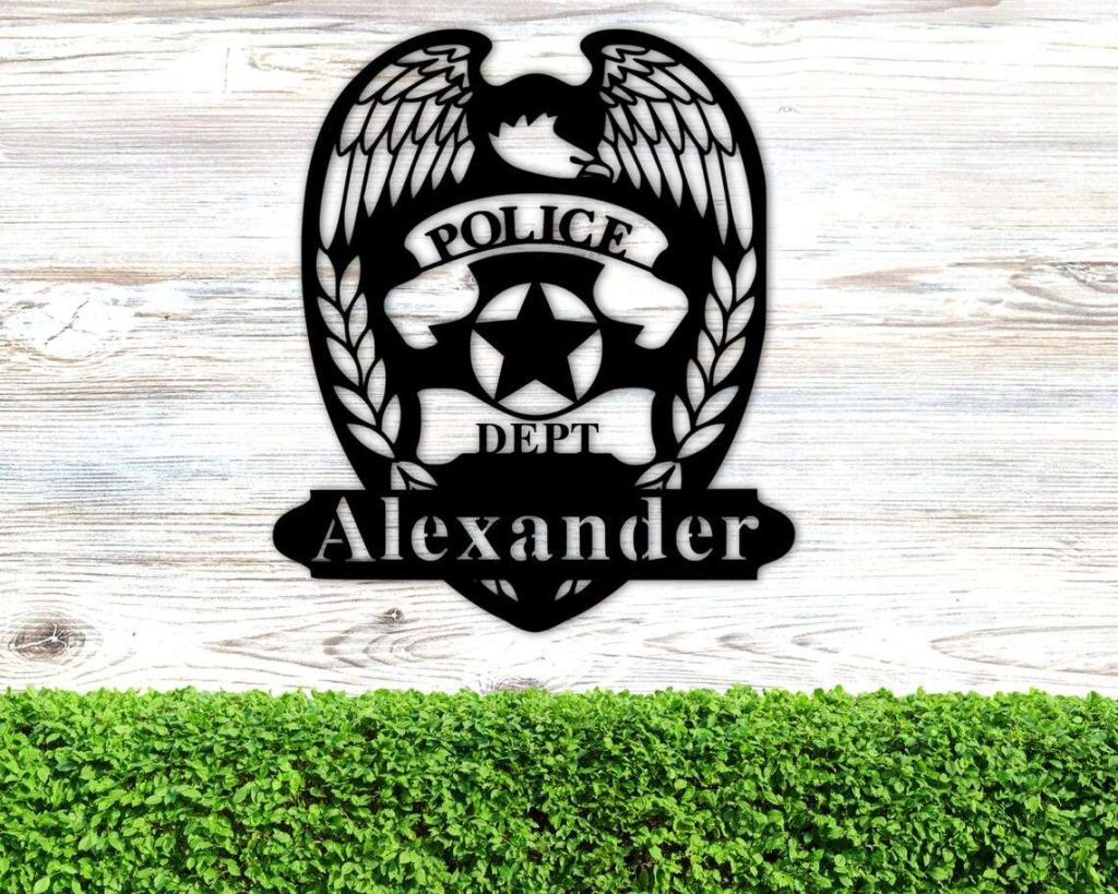 Police Officer Gift Personalized Metal Signs Cop Name Sign Sheriff ...