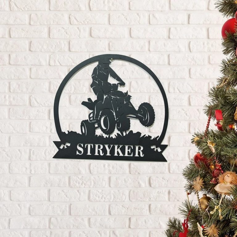 Quad Dirt Bike Metal Wall Art ATV Rider 4 Wheeler Personalized Metal ...