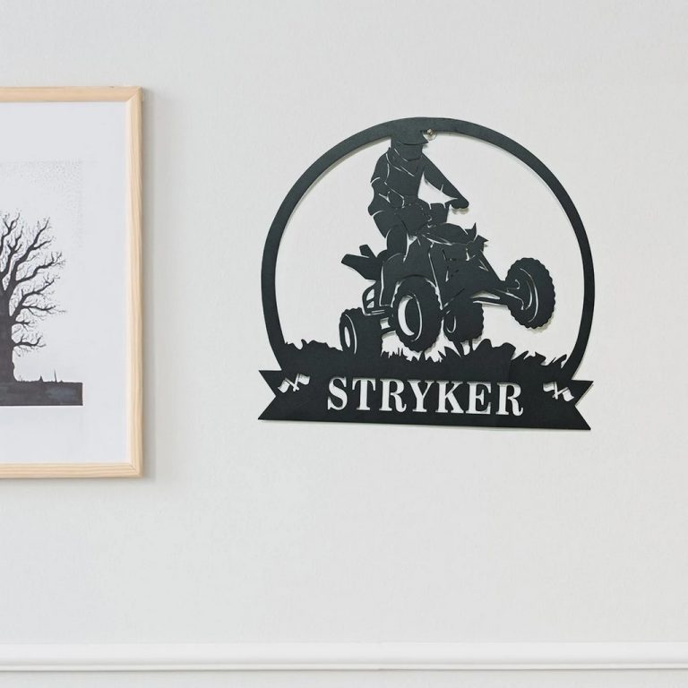 Quad Dirt Bike Metal Wall Art ATV Rider 4 Wheeler Personalized Metal ...