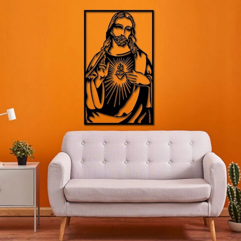 The Heart Of Jesus Metal Wall Decor God Sign Laser Cut Metal Signs Home ...