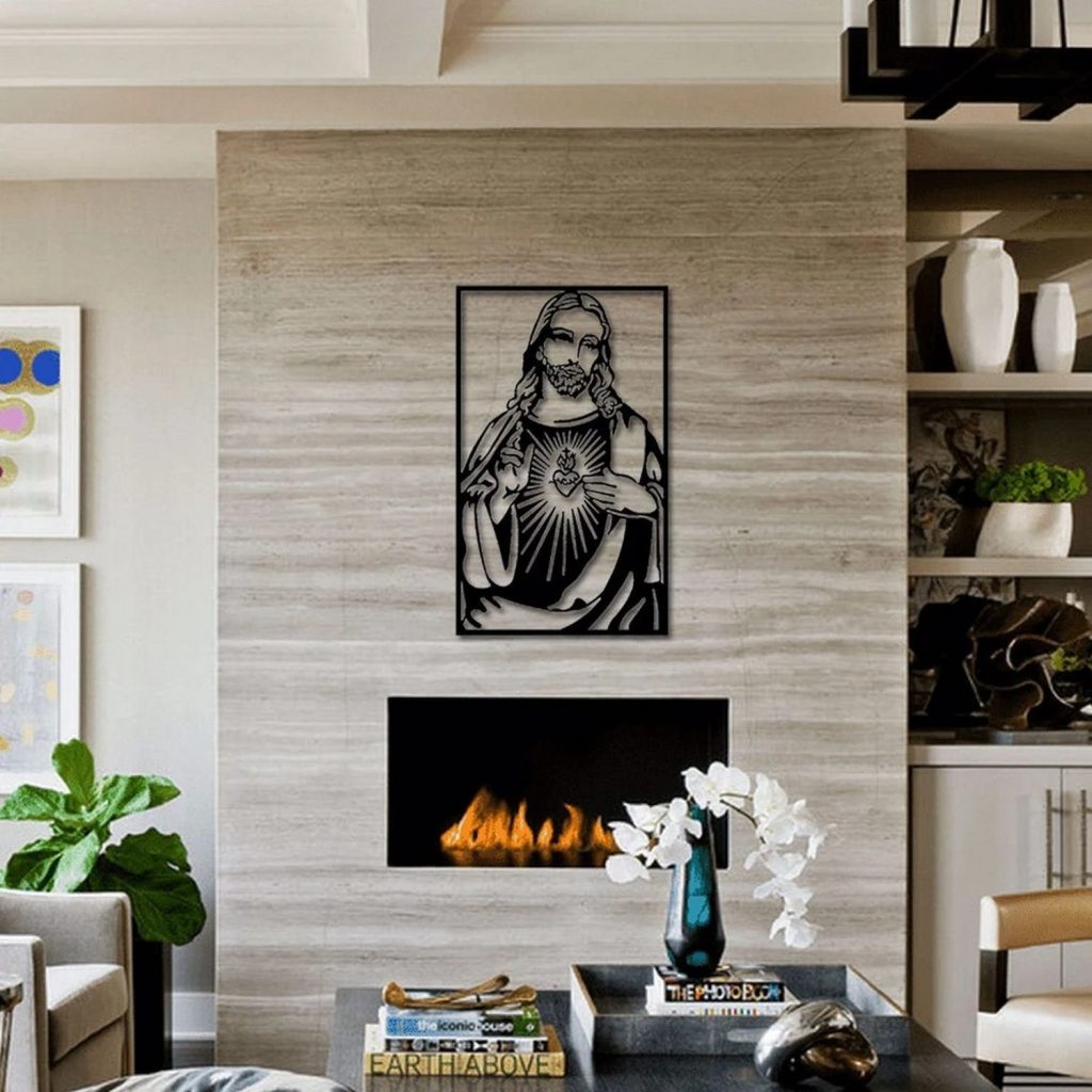 The Heart Of Jesus Metal Wall Decor God Sign Laser Cut Metal Signs Home ...