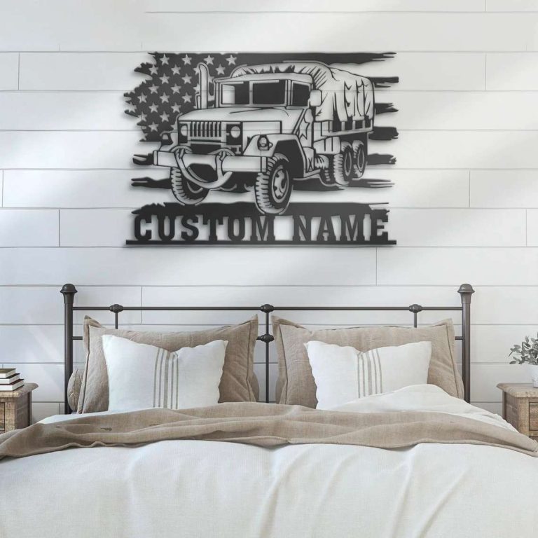 US Army Truck Metal Wall Art Personalized Metal Signs Military Truck ...