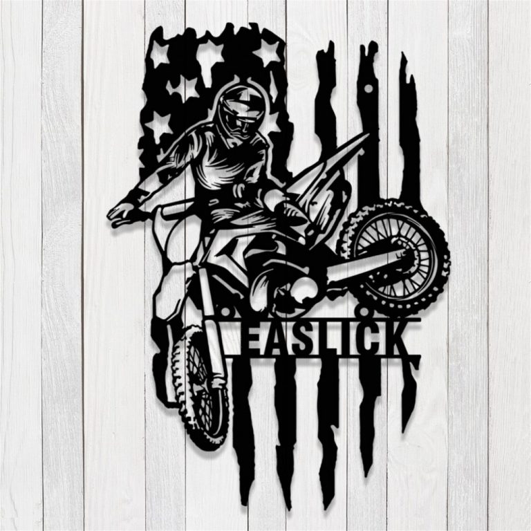 US Dirt Bike Metal Sign Personalized Biker Name Signs Motocross Rider ...