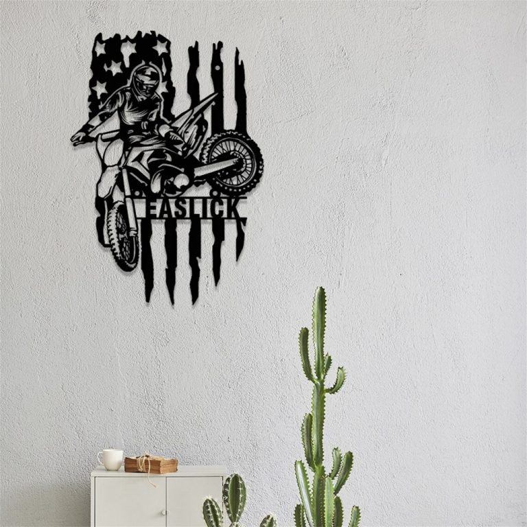 US Dirt Bike Metal Sign Personalized Biker Name Signs Motocross Rider ...