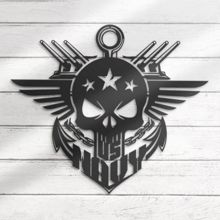US Navy Skull Metal Art Achor Navy Metal Sign Gift for Veteran Home ...